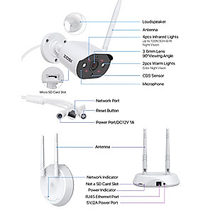 ZOSI 5MP Spotlight WiFi Home Security Camera Kit,2pack C308AH Wi-Fi HaLow Outdoor Cameras with Base Station,2-Way Audio,Night Vision,Weatherproof,Cloud Storage,Smart Light&Sound Alarm,Work with Alexa