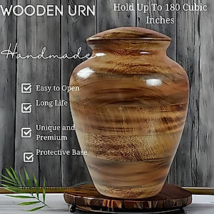 Cremation Memorial Urns for Human Ashes Adult Male Female Urns Box and Casket for Ashes Men Women Child Large Burial Funeral Urns for Ashes (A)