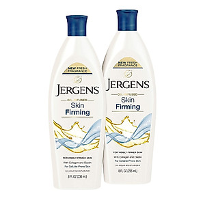 Jergens Skin Firming Body Lotion for Dry to Extra Dry Skin, Skin Tightening Cream with Collagen and Elastin, Dermatologist Tested, Hydralucence Blend Formula, 8 Oz, Pack of 2