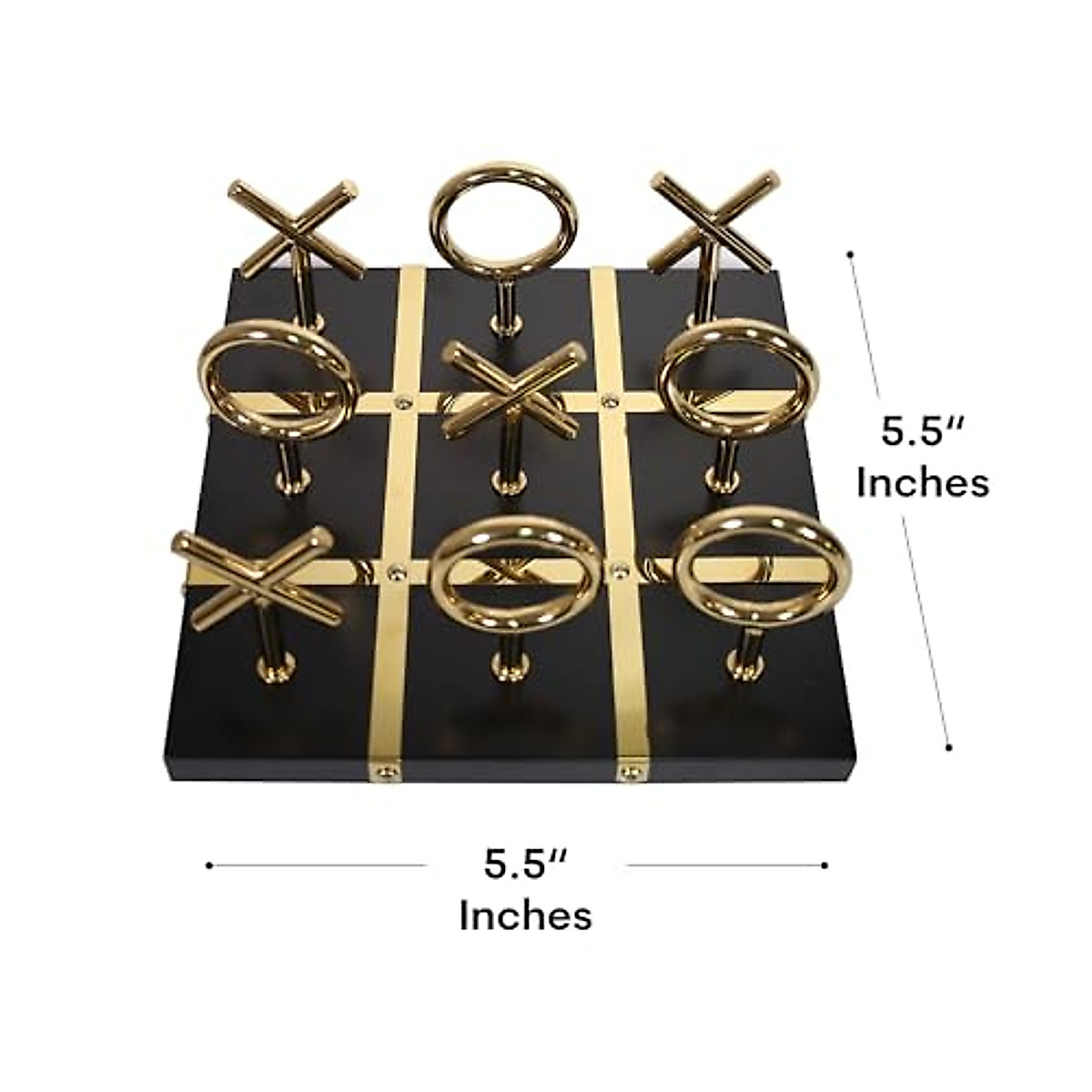 Deluxe Edition Tic Tac Toe Board Game for Family Night, Unique, Living Room Office Decor, Handmade with Wood and Steel