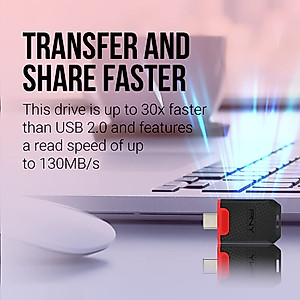 PNY 512GB Elite USB 3.1 Gen 1 Type-C Flash Drive - 130MB/s