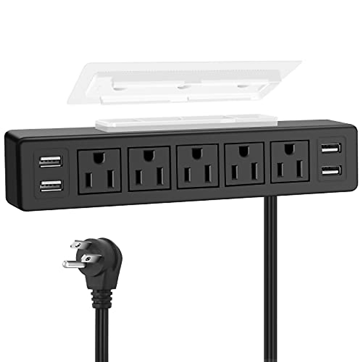 Under Desk Power Strip 4 AC 4 USB-A & 5 AC 4 USB-A