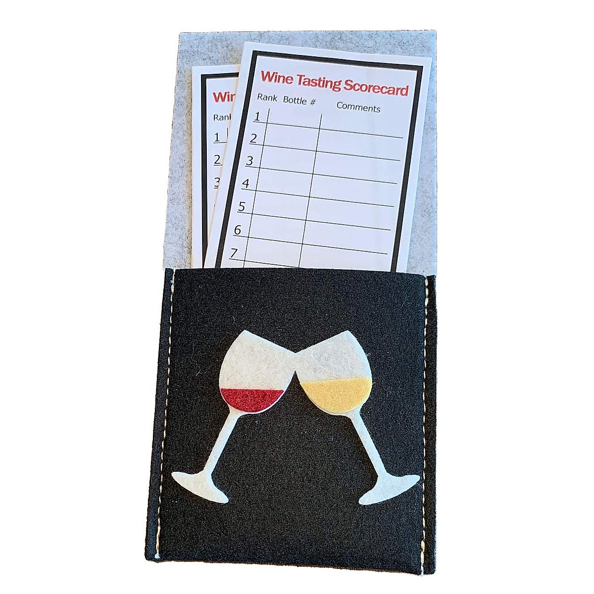 Wine Tasting Party Silverware Holders - 8 Pack Made of Sturdy, Colorful Felt with Fun Wine Bottle, Glass and Grape Images. Terrific for Entertaining or Book Club Hostess or House Warming Gift