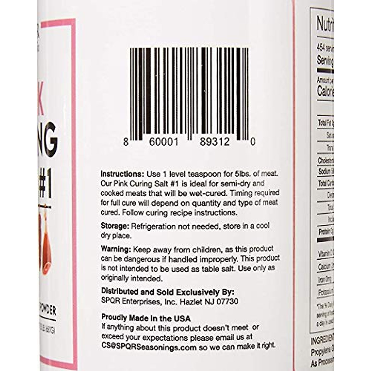 Curing Salt No.1. Quick Cure Premium Prague Powder XL 1.5 Pound Bottle by SPQR Seasonings