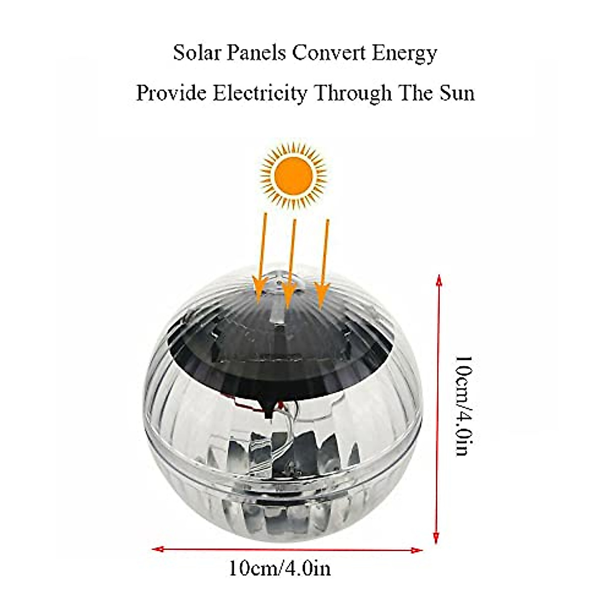 Solar Floating Pool Lights, IP65 Waterproof LED Globe Night Light Color Changing Hangable Ball Light for Pond,Garden,Backyard,Party 1PCS