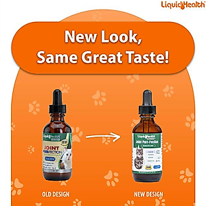 LIQUIDHEALTH 2.3 Oz Liquid Cat Glucosamine Joint Purr-Fection - Hip and Joint Support, Chondroitin Feline Droppers - Senior Older Cats, Kittens
