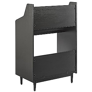 Crosley Furniture Liam Vinyl Record Storage Stand, Tiered Storage Shelves for Records, Black