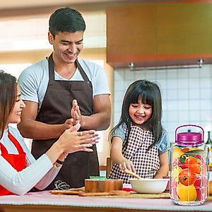 Bokon 2 Gallon Glass Jar with Lid and Handle Wide Mouth Airtight Dry Food Storage Pickling Mason Jar Glass Water Jug for Fermenting Sun Tea Kombucha Kefir Water Storing Canning (1 Pcs)