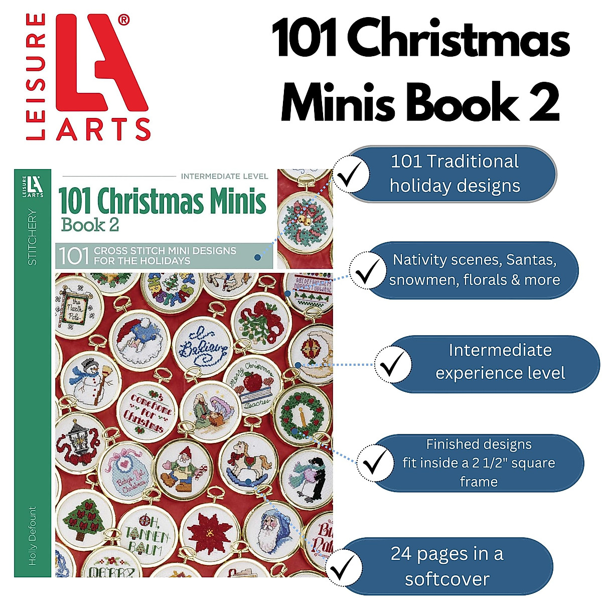 101 Christmas Minis, Book 2-Packed with Traditional Holiday Designs for Ornaments, Gift Embellishments and More