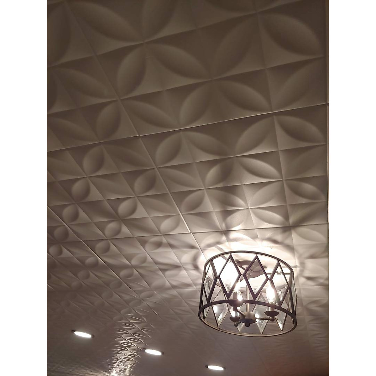 A La Maison Ceilings R103 Perceptions Foam Glue-up Ceiling Tile (256 sq. ft./Covers), Pack of 96, Plain White