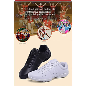 Fenlogft Women Ultra Comfortable Aerobic Cheer Sport Shoes - Training Competition Cheerleading Sneakers for Adults and Youth Girl (7,White)