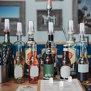 Pour Spout Covers Translucent Liquor Pourer Covers Universal Bottle Pour Dispenser Liquor Bottle Covers Liquor Bottle Covers Bottle Cover Dust for Home Kitchen Tools Supplies (Clear, 36 Pieces)