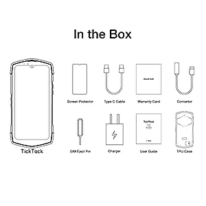 Unihertz TickTock, 5G Rugged Smart Phone with Dual Screen Android 11 Sub-Screen IP68 Two Programmable Keys (Support T-Mobile & Verizon only)