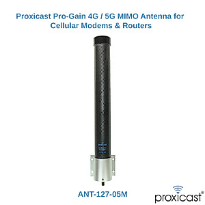 Proxicast Pro-Gain 4G / 5G MIMO Antenna + 2X 15 ft Pro Grade Low Loss CFD240 Coax Cable + Free Self-Fusing Silicone Rubber Sealing Tape Bundle (ANT-127-05M-BDL-15)