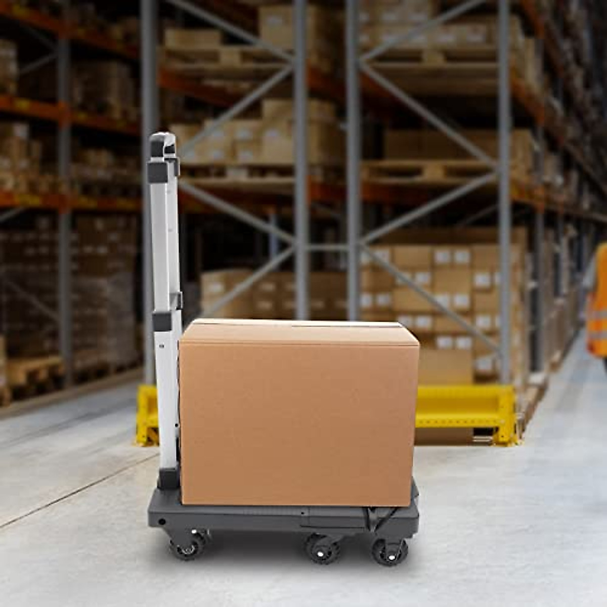 Folding Hand Truck, 154lbs/70kg Cart Folding Dolly Portable Trolley Push Hand Truck Moving Warehouse Cart Luggage Carrying Trolley