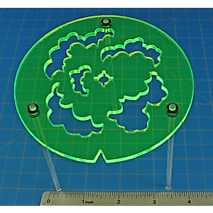 LITKO 100mm/4-inch Elevated Poison Gas Cloud Template, Fluorescent Green