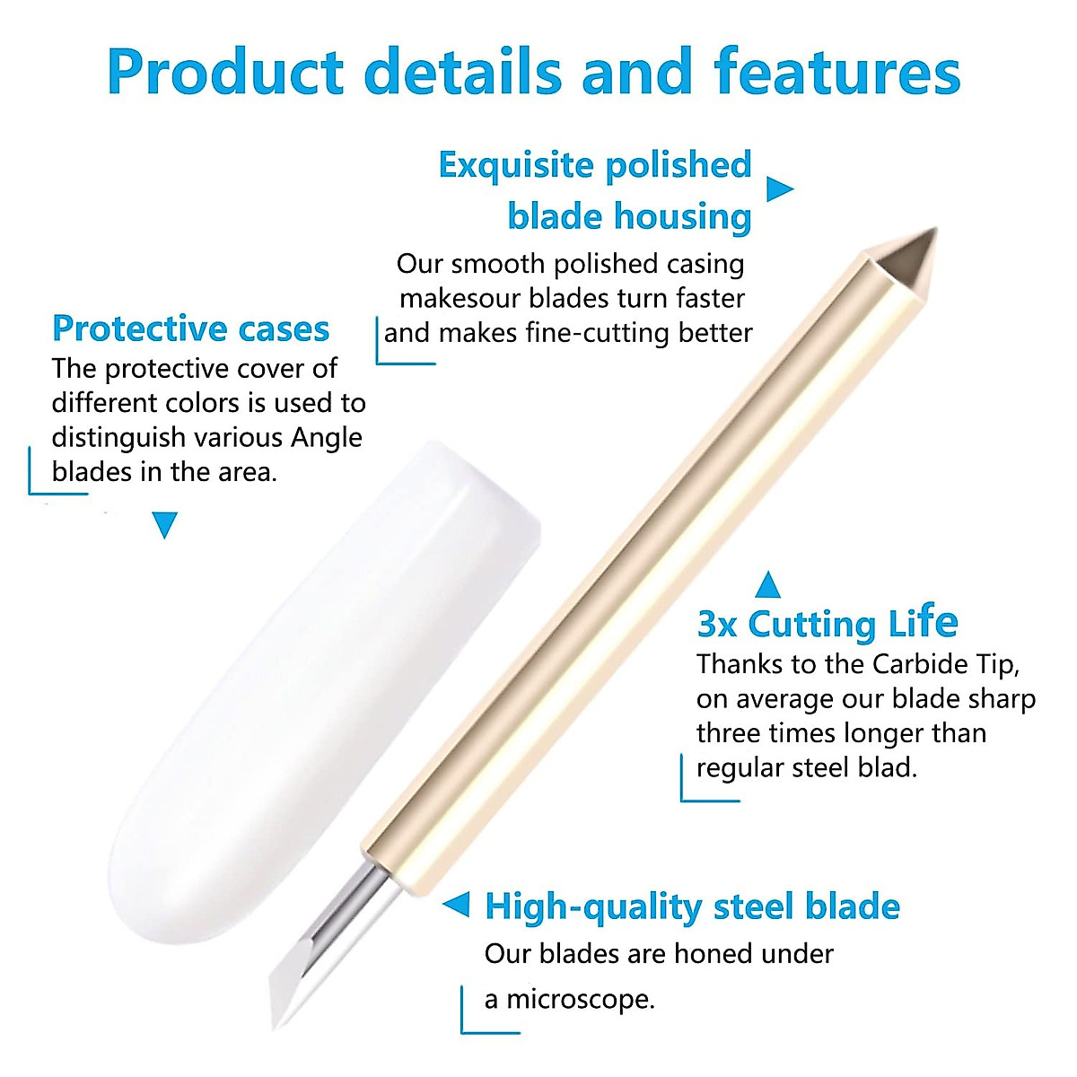 5 PCS Premium Fine-Point Blade and Housing Compatible with ExploreAir/Air 2/Air 3/Maker/Maker 3/Expression Cutting Machines for Light to Mid-Weight Materials Like Cardstock, Vinyl, Iron-On & More