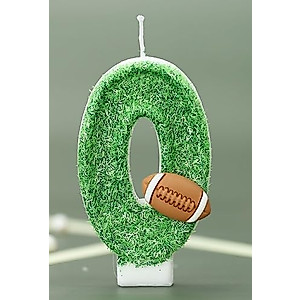 1Pc Green Football Birthday Number Candles for Cake Green Number 1 Candle 1st Football Cake Topper for Party Anniversary Decorations Use Safety and Easy,Specialty Candles