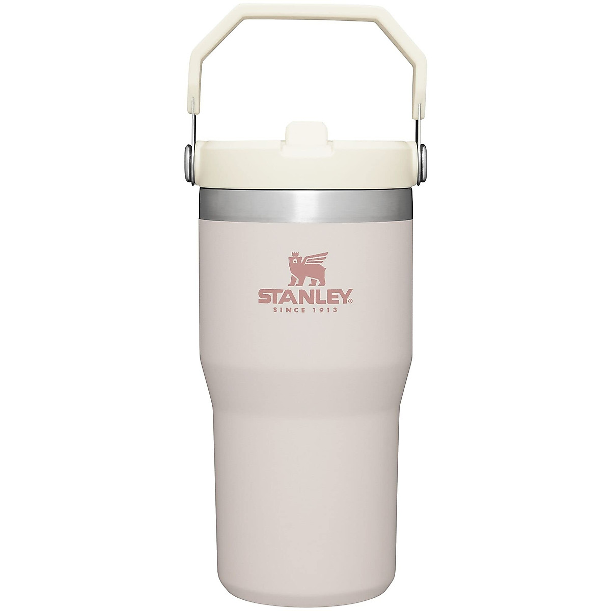 Stanley IceFlow Stainless Steel Tumbler with Straw - Vacuum Insulated Water Bottle for Home, Office or Car Reusable Cup Leak Resistant Flip Cold 12 Hours Iced 2 Days (Rose Quartz)