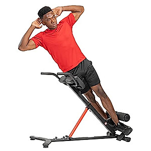 Sunny Health & Fitness Hyperextension Roman Chair with Dip Station - SF-BH620062 , Black