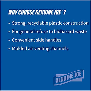 Genuine Joe Heavy-Duty Trash Container, 32 Gal