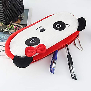 HSYHERE Creative Cute Lovely Funny Happy Animals Bear Frog Face Fruit Strawberry Watermelon Soft Stuffed Surface Clothes Zipper Pencil Box Pencil Case Pencil Holder Pouch Pen Bag - Strawberry Rabbit