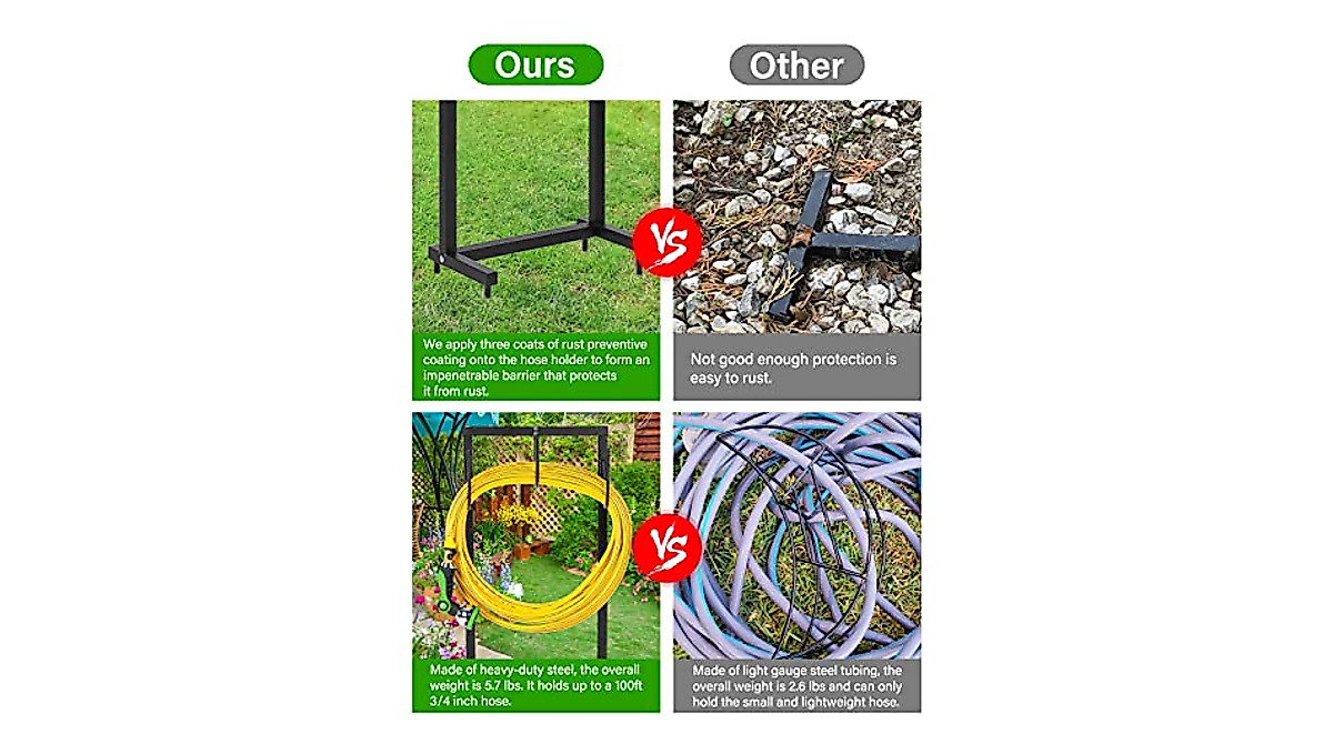 Heavy Duty Garden Hose Stand - Rust-Resistant, Stable & Easy to Assemble