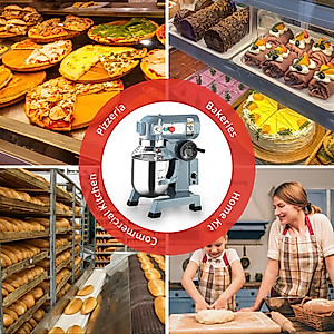 Commercial Mixer 15QT, Towallmark Commercial Food Mixer 600W, 3 Speeds Adjustable 130/233/415RPM Heavy Duty Commercial Stand Mixer 110V with Stainless Steel Bowl, Food Mixer for Bakeries Restaurant