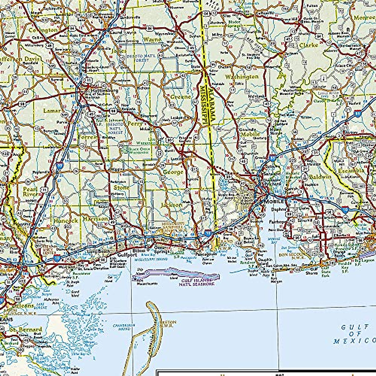 United States, Southeastern Plains and Gulf Coast Map (National Geographic Adventure Map, 3125)
