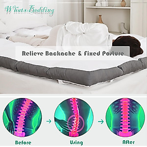 WhatsBedding 3 Inch Memory Foam Mattress Topper Queen Size Memory Foam Filled Warming Cooling Fluffy & Soft 100% Air Fabirc Top Pillow Top, Anti-Slip Bottom, 4 Elastic Straps, 80x60x3 Inch, Queen