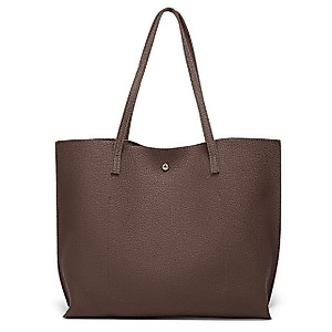 Dreubea Women's Soft Faux Leather Tote Shoulder Bag from, Big Capacity Tassel Handbag Coffee