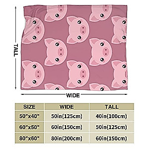 Gadimen Cute Cartoon Pig Flannel Fleece Throw Blanket, Super Soft Lightweight Blankets for All Season, Fleece Blankets for Couch/Bed, Fuzzy Plush Blanket for Home Decorations 50x40 inches
