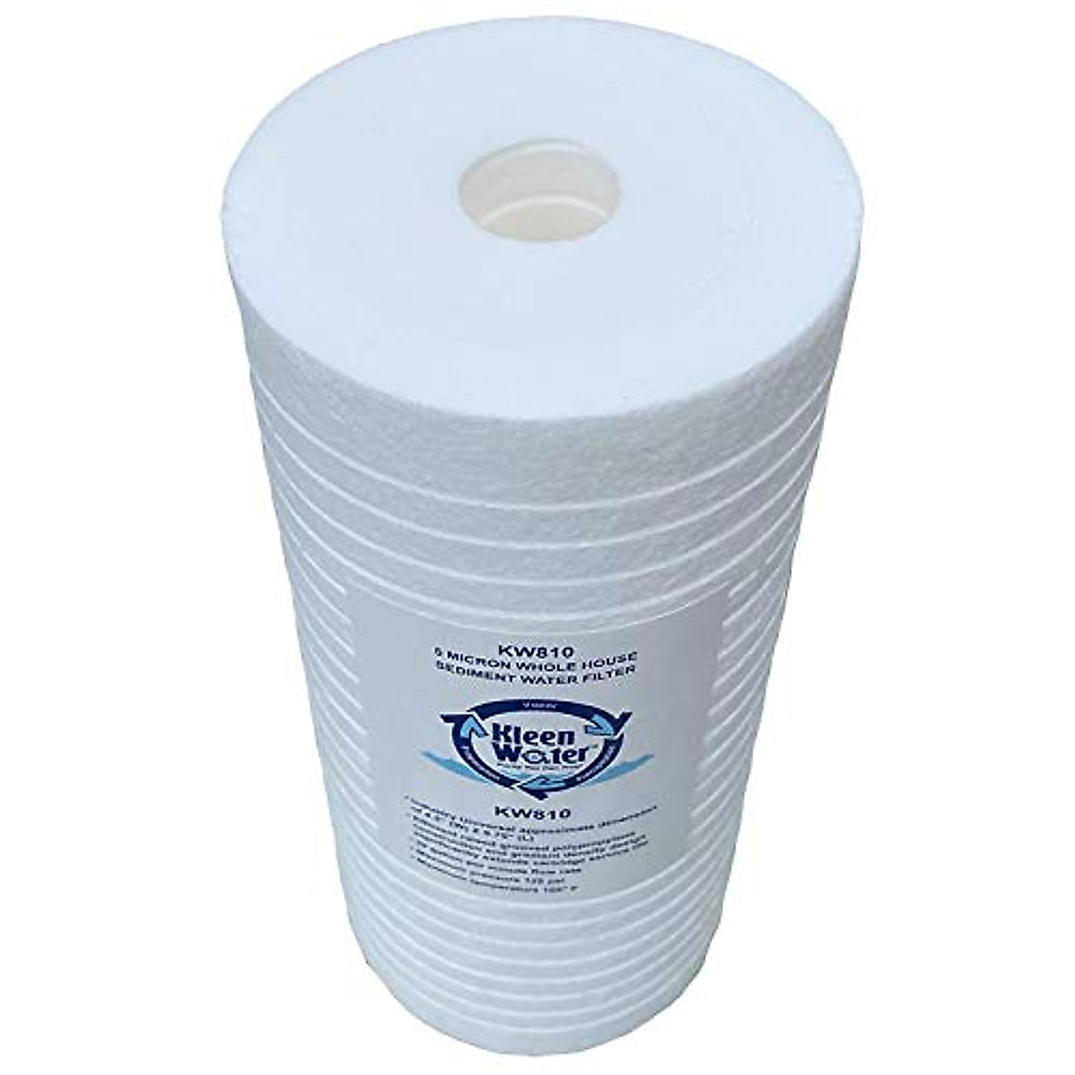 KleenWater KW810 Replacement Water Filter Cartridges, Compatible with Aqua-Pure AP810, 5 Micron Dirt Rust Sediment Whole House Filters, Set of 6