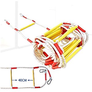 SDVantage Fire Escape Ladder, Ladders,Emergency Fire Escape Rope Ladder Home Lifeline Ladder Outdoor Round Nylon Soft Ladder Home Climbing Engineeladder Fitness Training Ladder Durable (40cm 5M)