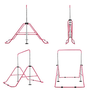 YEEGO DIRECT Gymnastics Bar with Rings, Gymnastics Bar for Kids Ages 3-12, Foldable Gymnastics Bar, Kids Gymnastics Bar Expandable for Home Training Kids Gifts for Grils Boys（Pink）