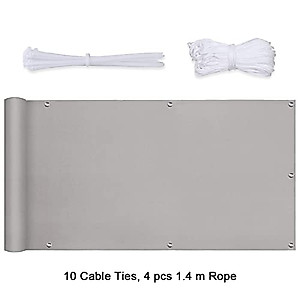 OKOTAR Privacy Fence Screen Balcony Cover Windscreen Cover Fabric Shield UV-Resistant Visibility Reduction Garden with Cable Ties 90% Blockage (Available for Custom Sizes),0.75 * 5m