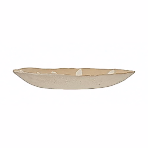 Bloomingville Decorative Stoneware Organic Design Platter, 15" L x 2" W x 13" H, Beige
