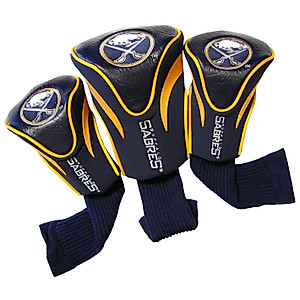 Team Golf NHL Buffalo Sabres Contour Golf Club Headcovers (3 Count) Numbered 1, 3, & X, Fits Oversized Drivers, Utility, Rescue & Fairway Clubs, Velour lined for Extra Club Protection