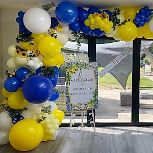 207Pcs Royal Blue Yellow Balloon Arch Kit for Summer Lemon Birthday Wedding Party Decoration,Amalfi Coast Decors Her Main Squeeze Bridal Shower Graduation Party Supplies