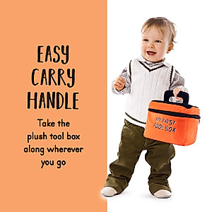 Talking Plush My First Toy Tool Box Set for Toddlers | Includes Cuddly Hammer, Handsaw, Screwdriver, Vibrating Hand Drill, & Zippered Tool Box with Cool Sounds