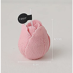 Tulip Flower Shaped Scented Candle,2 Pack Handmade Aroma Soy Wax Decorative Candle for Table Photo Prop Birthday Gift,Prefect for Meditation Stress Relief Mood Boosting Bath Yoga (Pink+Yellow)