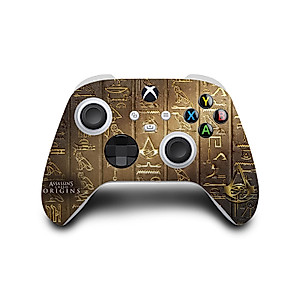 Head Case Designs Officially Licensed Assassin's Creed Logo 3D Heiroglyphics Origins Graphics Matte Vinyl Sticker Gaming Skin Decal Cover Compatible With Xbox Series S Console and Controller Bundle