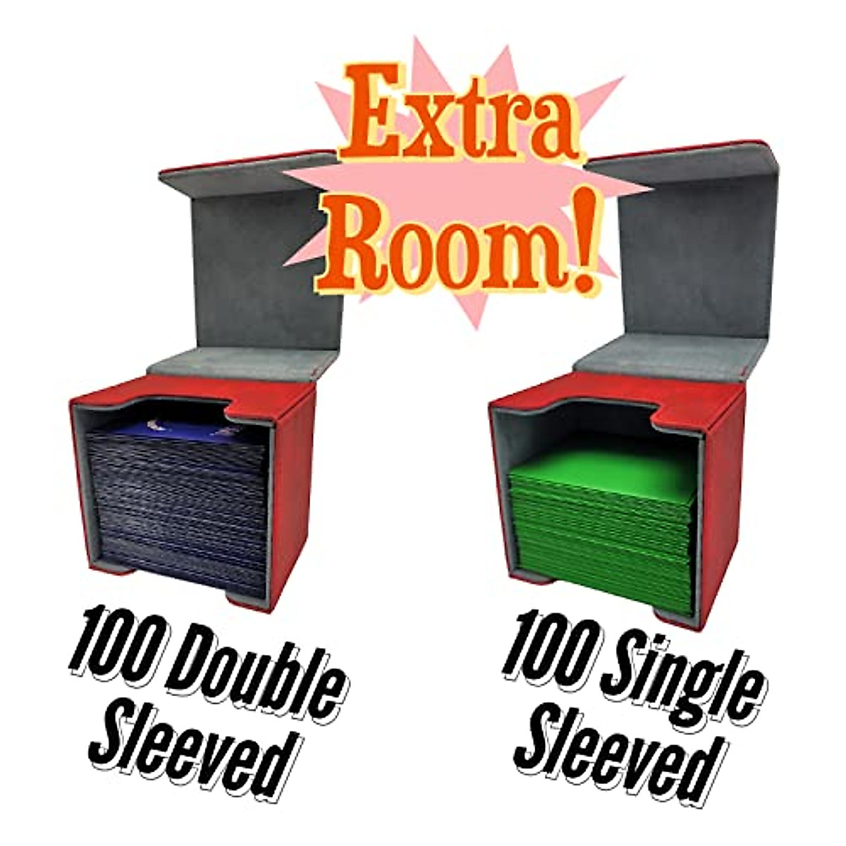 JGFinds XL Card Deck Box for Double Sleeved Commander, Holds 100+ Cards, Larger Sideloading Compatible with Magic the Gathering MTG (Math Is For Blockers)