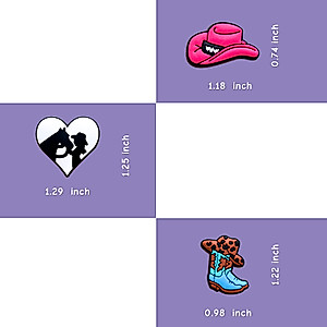 Wlyosvje 25 40PCS Cowgirl Shoe Charms Decoration for Clog Sandals, Western Charms Accessories (25)