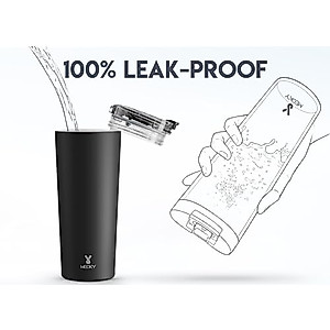 Meoky 24 oz Travel Coffee Mug with Leak-proof Lid, Stainless Steel Insulated Coffee Tumbler, Keeps Hot for 8 Hours or Cold for 24 Hours, Fits in Car Cup Holder (Night)