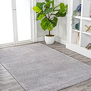JONATHAN Y SEU100K-5 Haze Solid Low-Pile Indoor Area-Rug Casual Contemporary Solid Traditional Easy-Washing Bedroom Kitchen Living Room Non Shedding, 5 ft x 8 ft, Light Gray