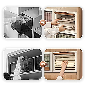 XIYAO Plastic Storage Bins with Drawers,Stackable Storage Drawer with Clear Flip door, Wardrobe Closet Organizer,Toy Storage containers organizer for clothes,Home,Bedroom,White(8Gal*3 pack)