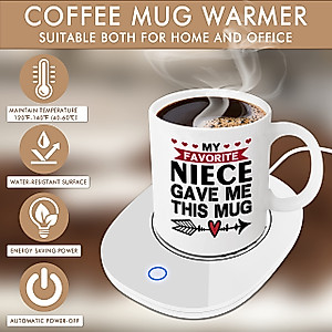 Aunt Gifts, Gifts for Aunt Mothers Day, Best Aunt Ever Gifts from Niece/Nephew, Birthday Gift for Aunt, Smart Warmer Thermostat Coaster with Mug, Beverage Warmer Maintain Temperature 120℉-140℉