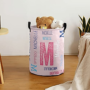 Personalized Laundry Basket Custom Word Art Names Laundry Hamper Collapsible Durable Toys Organizer Storage Bedroom Decor for Boys Girls Adults