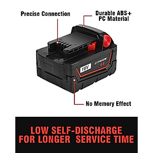 Bslite 4Packs Replacement for Milwaukee M18 Battery 6.0Ah 48-11-1862 Compaitble with Milwaukee 18V Battery Tools and Charger（Black）